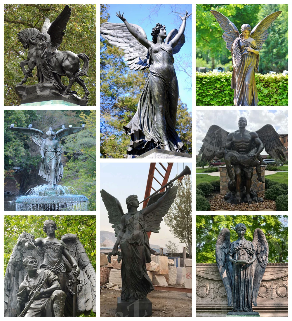 New Products Bronze Large Angel Statues With A Soldier - Buy Large ...