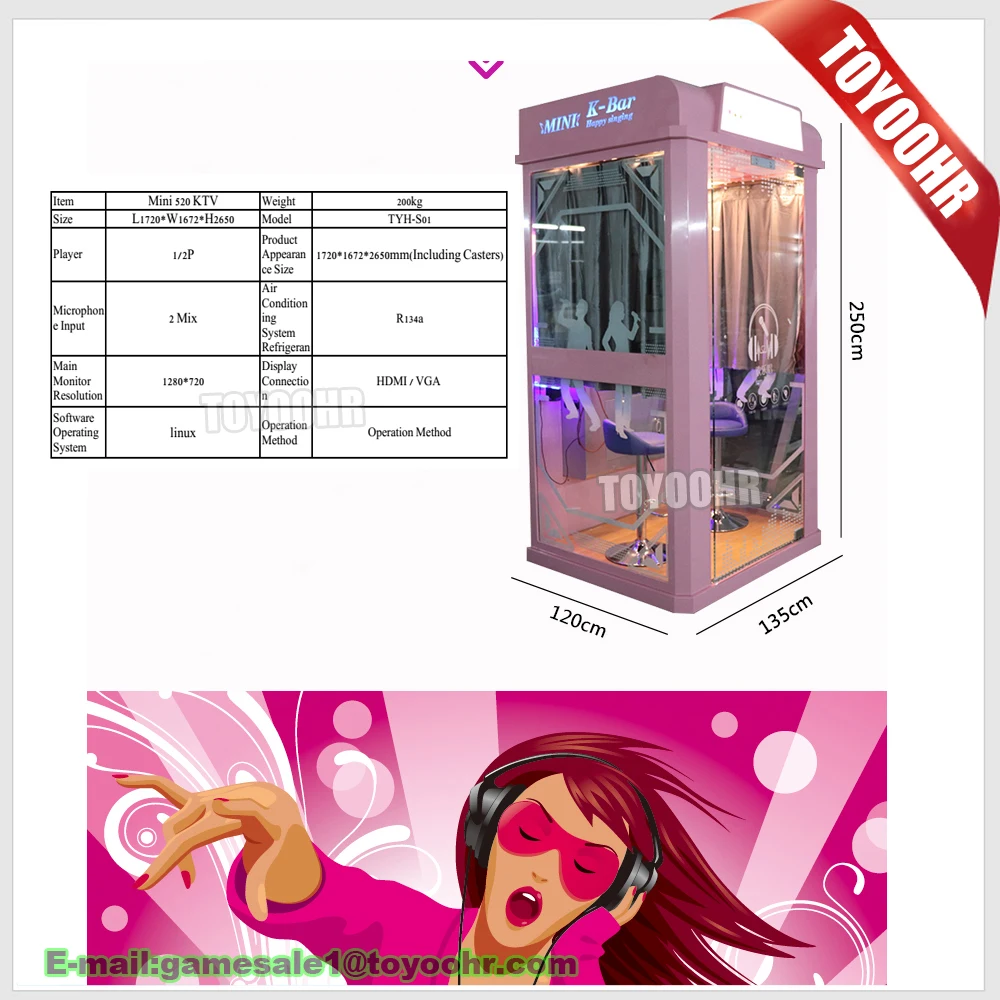 Coin Operated Indoor Recording Studio Mini Karaoke Booth For Mini Ktv ...