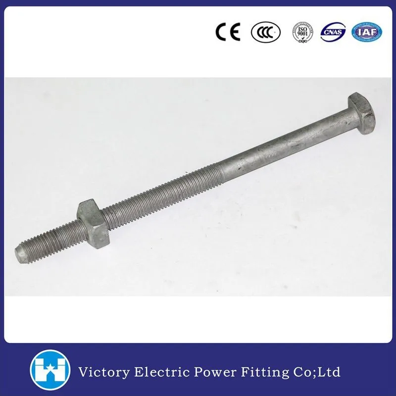 Power Fittings Pole Line Hardware Hot Dip Galvanized Machine Bolt - Buy ...
