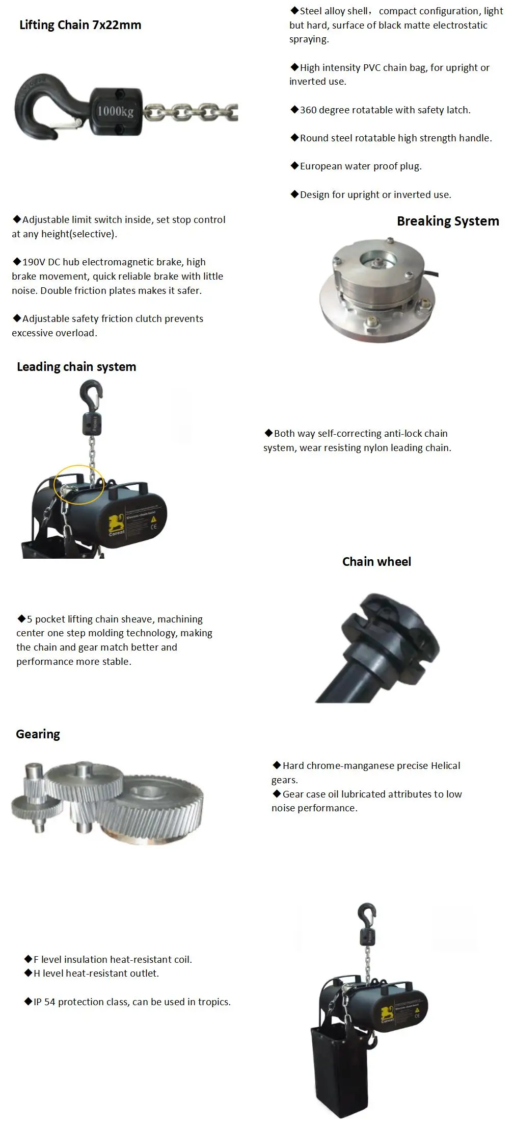 Stage Electric Chain Hoist for Truss,stage,speaker - 1000kg, 2000kg