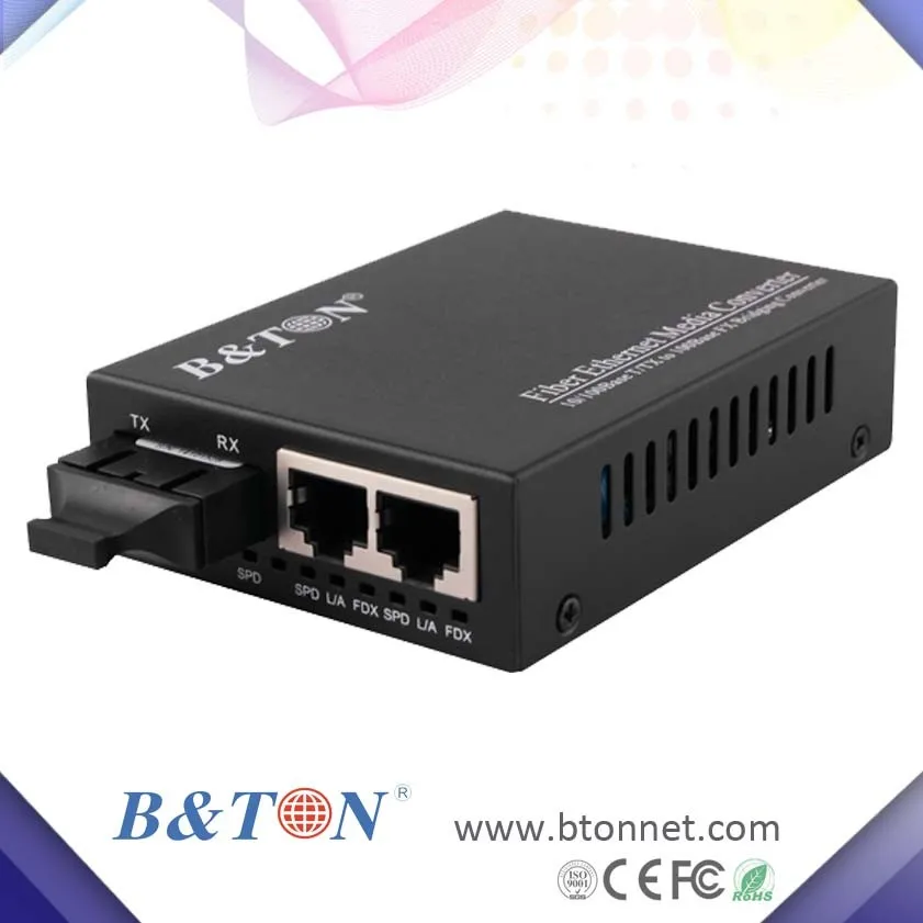 100/1000m Fiber Optic Converter Fiber Switch 1 Fx Port 4 Rj45 Ports/1 ...