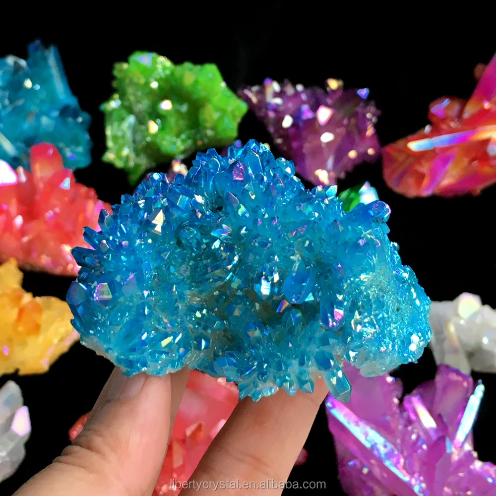 Wholesale Blue Aura Quartz Crystal Clusters Titanium Coated - Buy ...