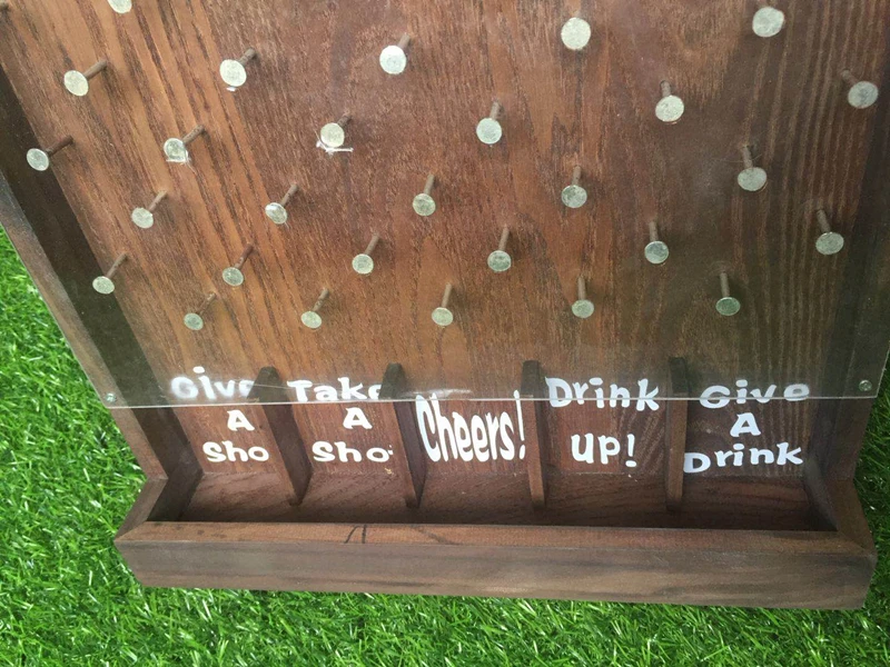 Wooden Plinko Game Set for BBQ or Party with Drinking Wine Game
