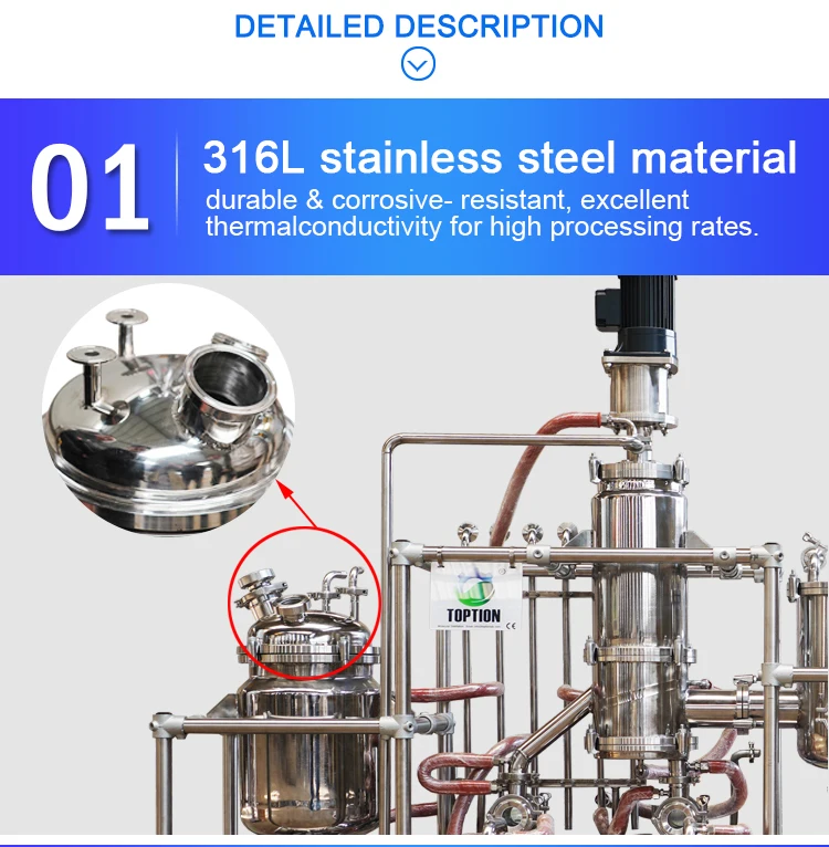 Mds-10c Short Path Molecular Distillation Agitated Thin Film Evaporator ...