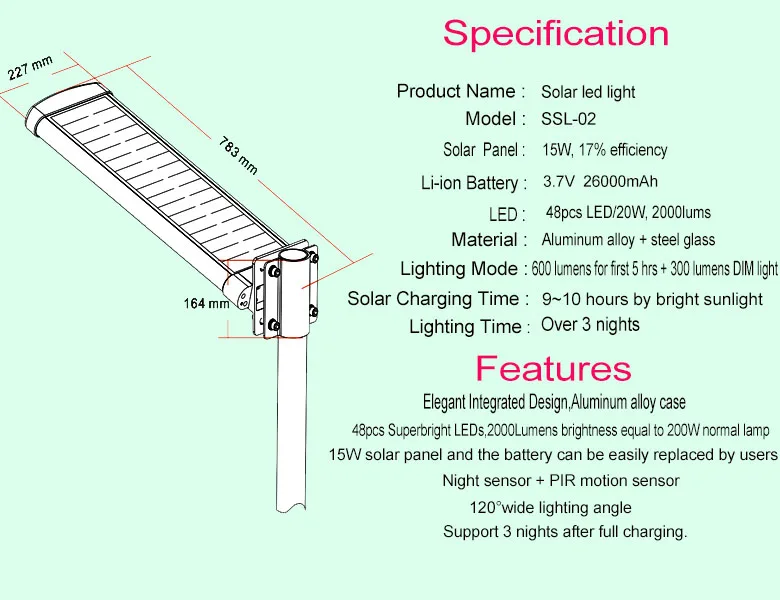 Led Street Light Specification