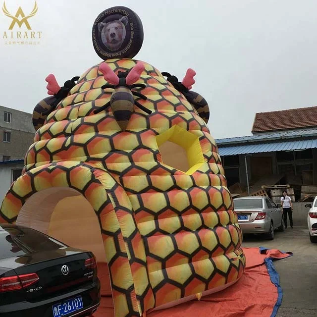 Customized Ideas Mascot Tent Inflatable Honeybee House Printing Banner ...