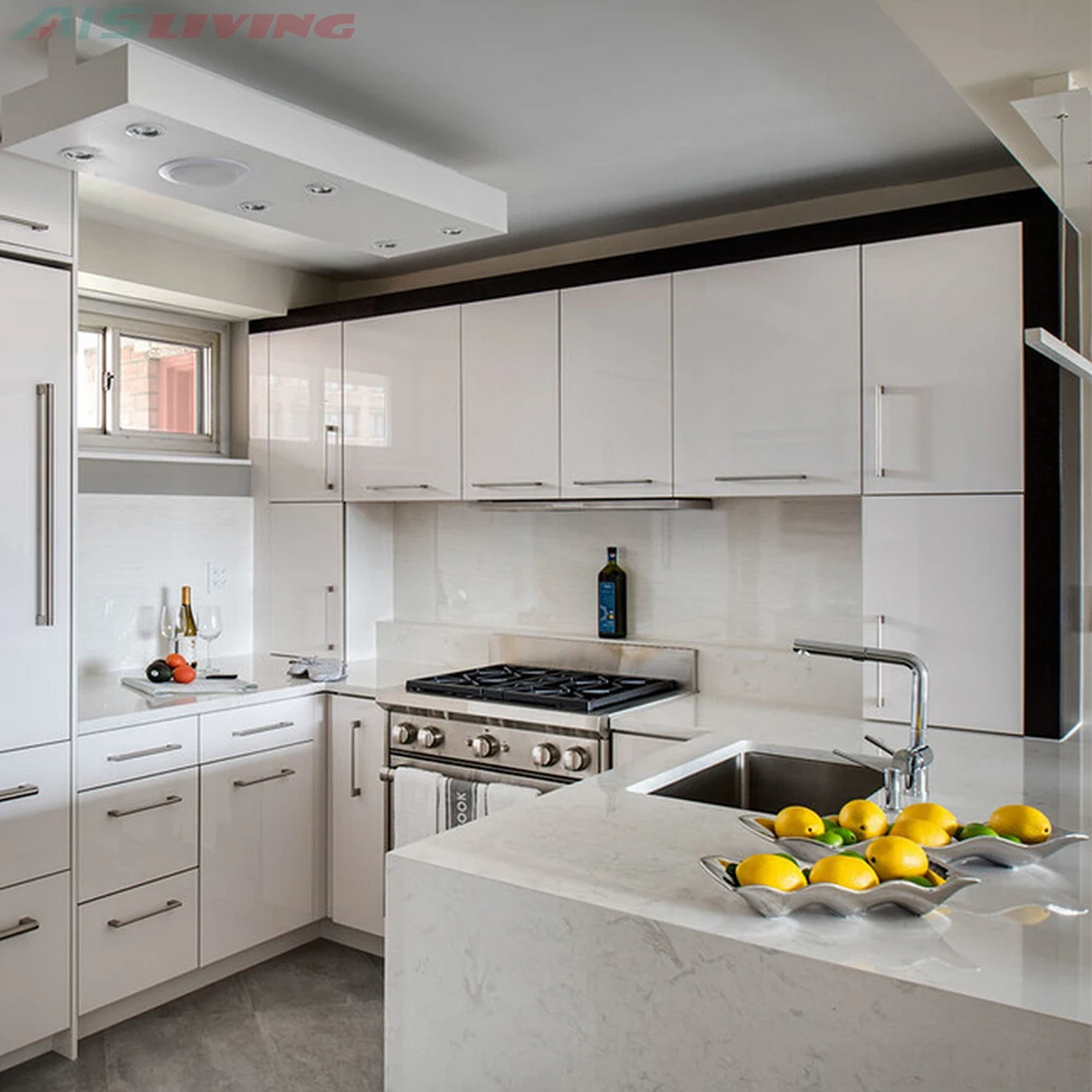 Ais Kc-691 Marble Stone Kitchen Cabinet,Residential Whole Kitchen,Soft ...