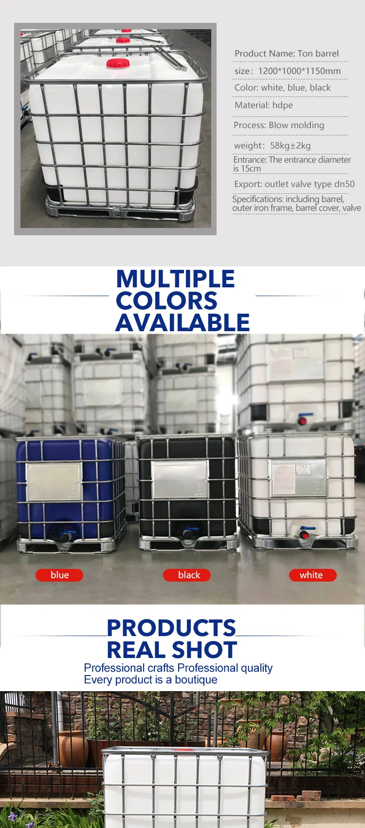 Blue,White,And Black Ibc Tank 1100l Chemical Transportation Container ...