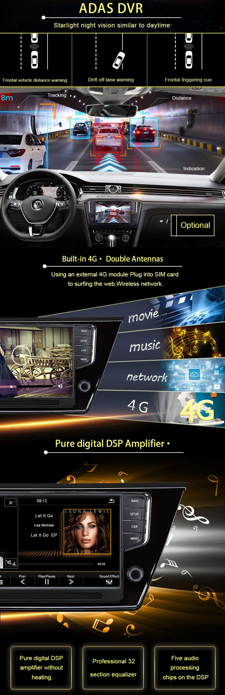 2-DIN Autoradio Navigationssystem Auto Multimedia Video Android Auto ...
