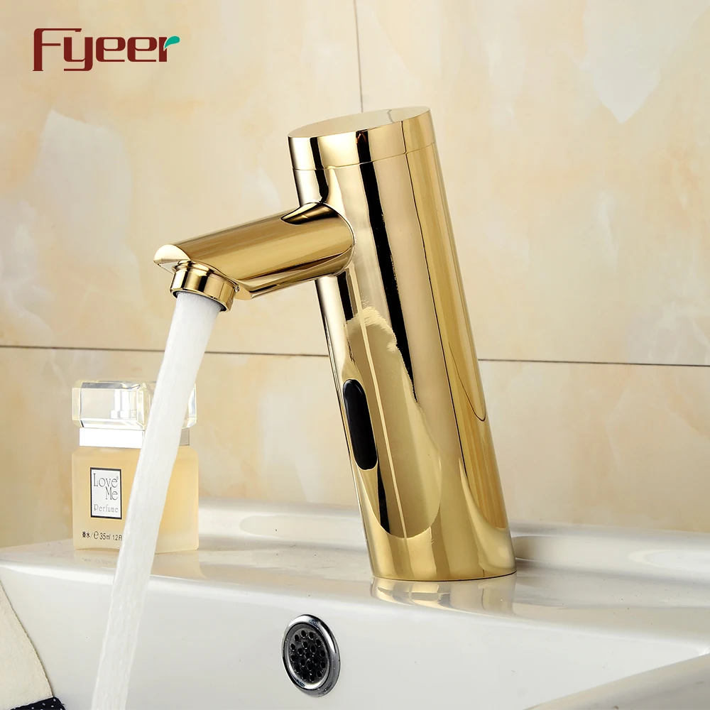 Fyeer Luxury Gold Plated Automatic Cold Only Sensor Tap
