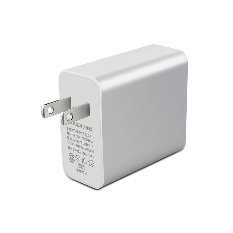 Psu Ac Us Plug To Dc 5v 9v 12v 15v 3a 20v 2.25a 45w Wall Charger Usb-c ...