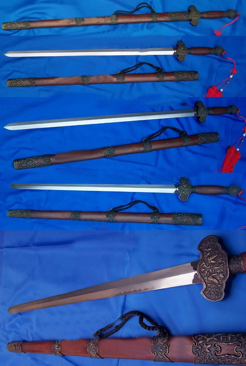 Chinese Longquan Sword Shu Sword Folded Steel Pure Brass Fittings ...