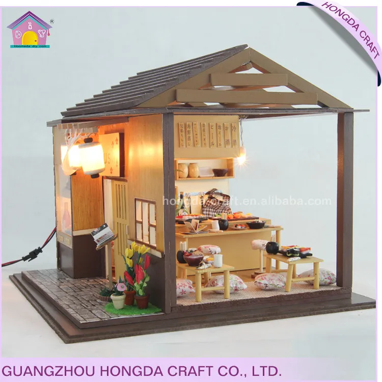 Factory Price With Light Diy Wooden Miniature Houses Mini Shop - Buy ...