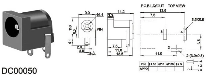 Dc005 Dc-005 Dc Smt Pcb Board Power Jack Connector - Buy Dc Power Jack ...