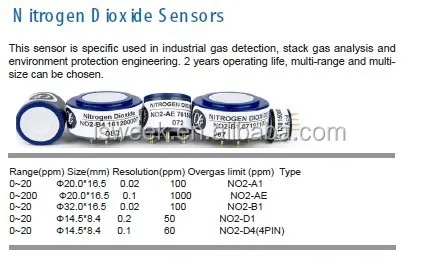 Electrochemical No2 Sensor No2-a1 0-20ppm - Buy No2 Sensor ...