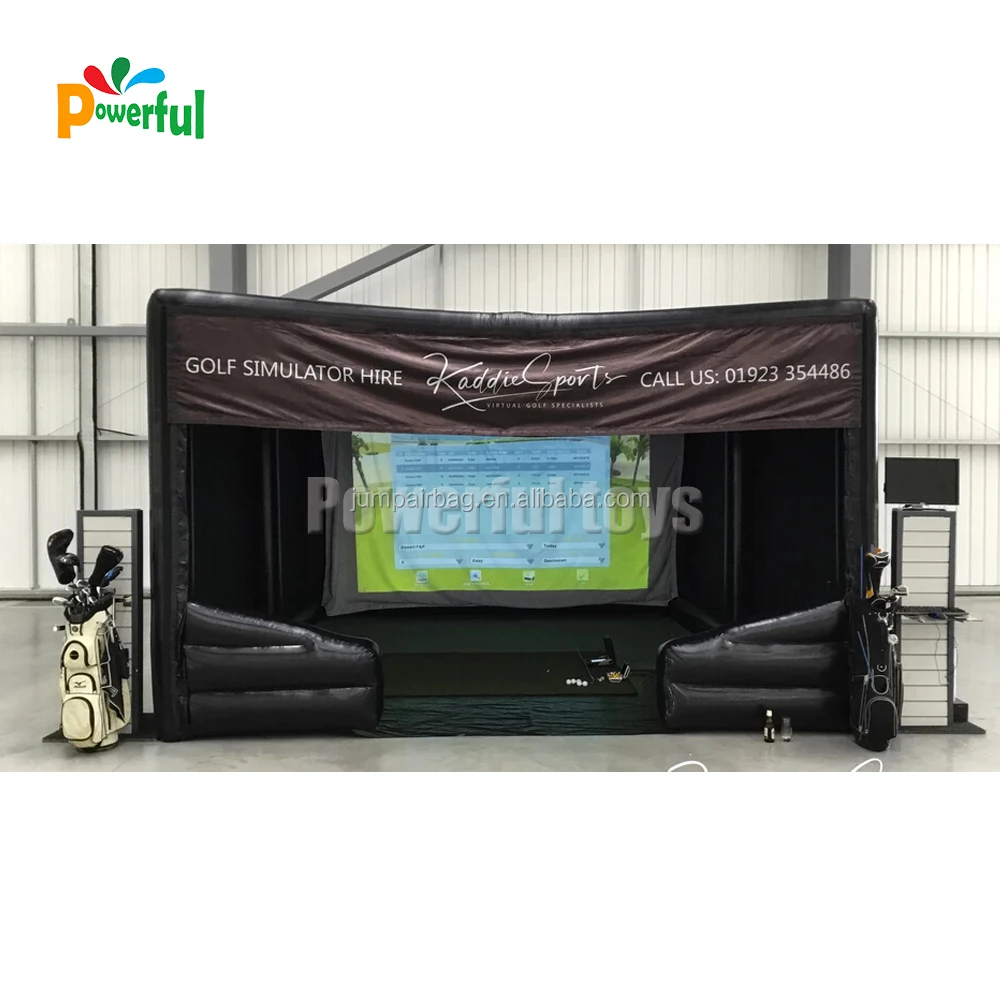 Customized Inflatable Golf Simulator Room Inflatable Golf Bay For ...
