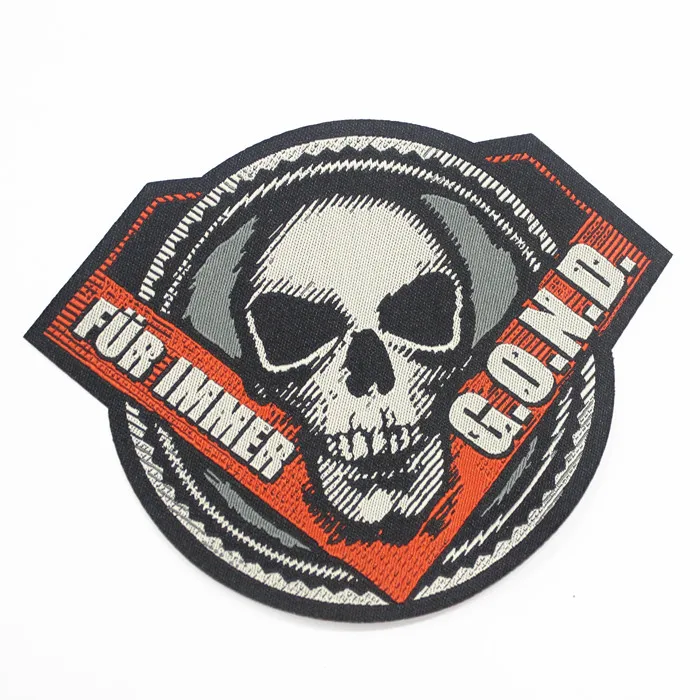 Customized Embroidery Woven Merrow Border Laser Cut Patches Custom Size ...