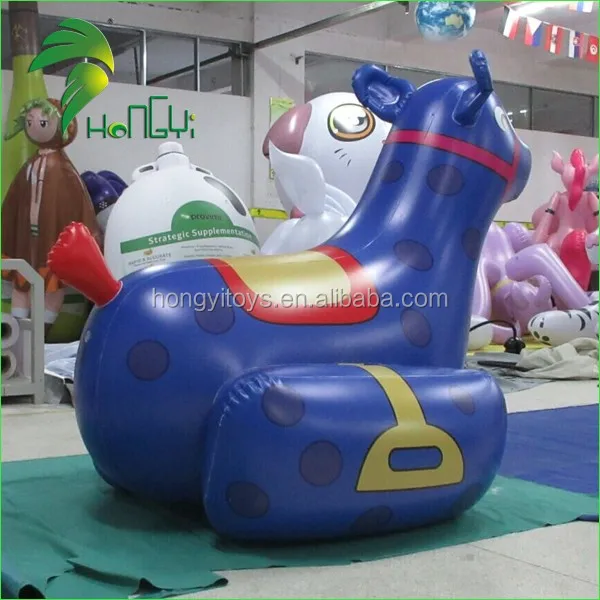 Blue Inflatable Riding Horse: Commercial Promotional Custom Helium Cartoon