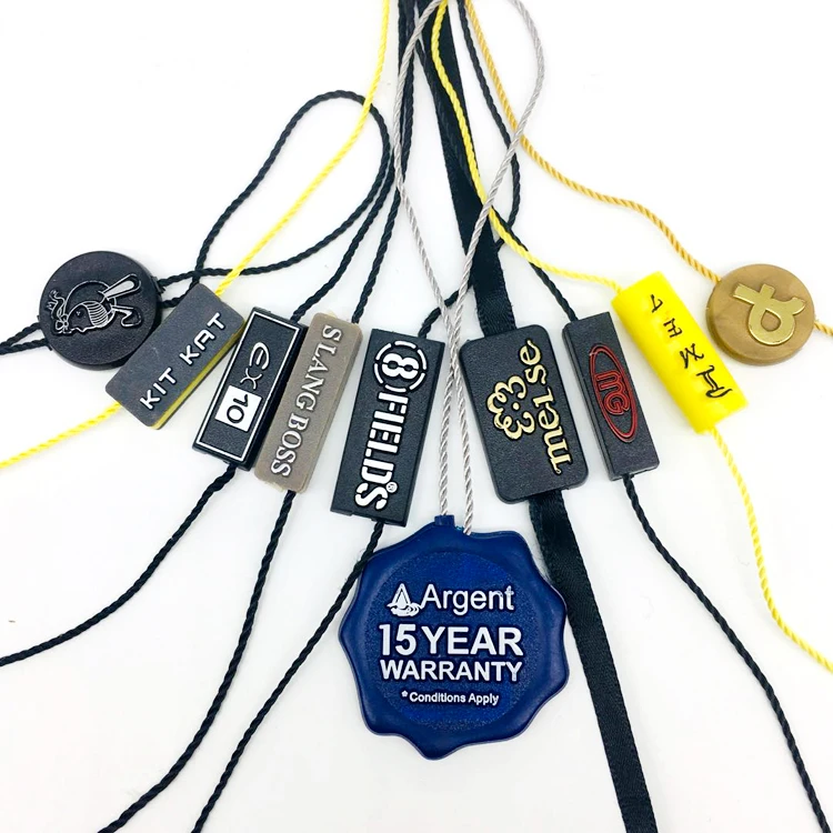 Hangtag Lock Custom Embossed Brand Name Logo Plastic Swing Loop Hang ...