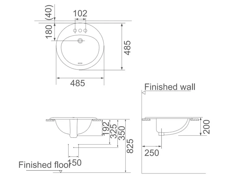Huida Modern Wash Hand Basin Sizes 540mm Commerical Bathroom Sinks ...