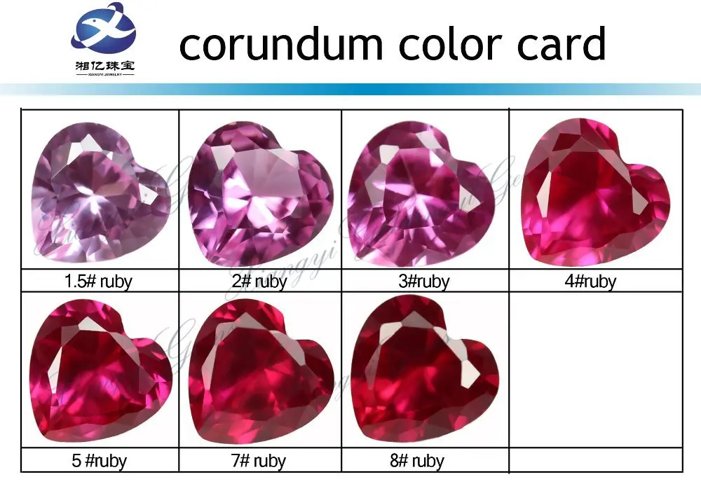Xy Gems New Heart Shape 7# Red Loose Corundum Price Per Carat Synthetic ...