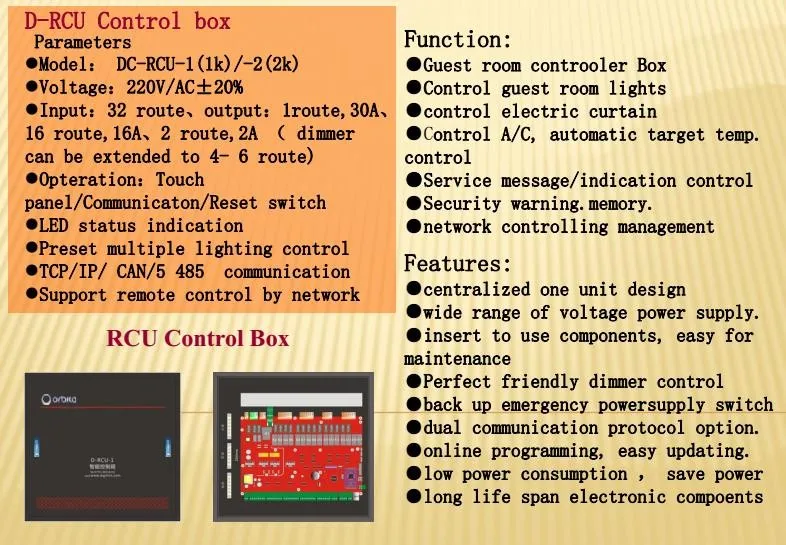 Orbita RCU Control for Hotel Room Smart Light System - Remote ...