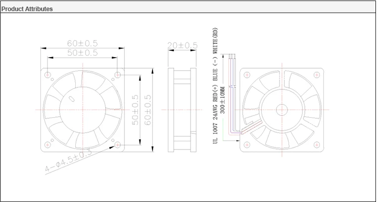 60x60x20 Mini Dc Brushless Cooling Fan 4000rpm 12v 24v 60mm Axial Flow ...