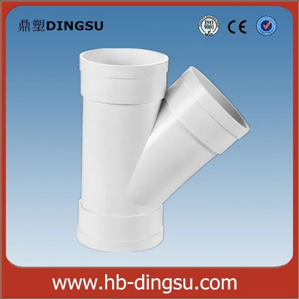 Large 50mm Pvc Pipe Fittings Drainage Pvc 45 Degree Y Tee Pipe Fitting ...