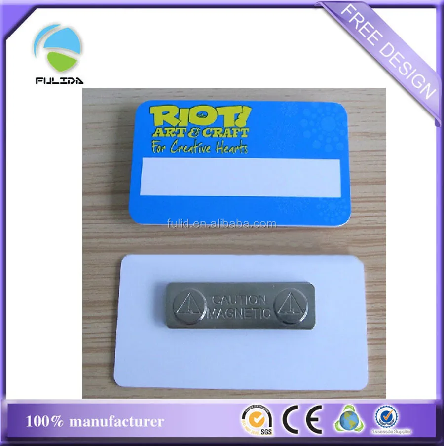 Custom Round Thin White Pvc Plastic Name Tag Pin Button Badge - Buy ...