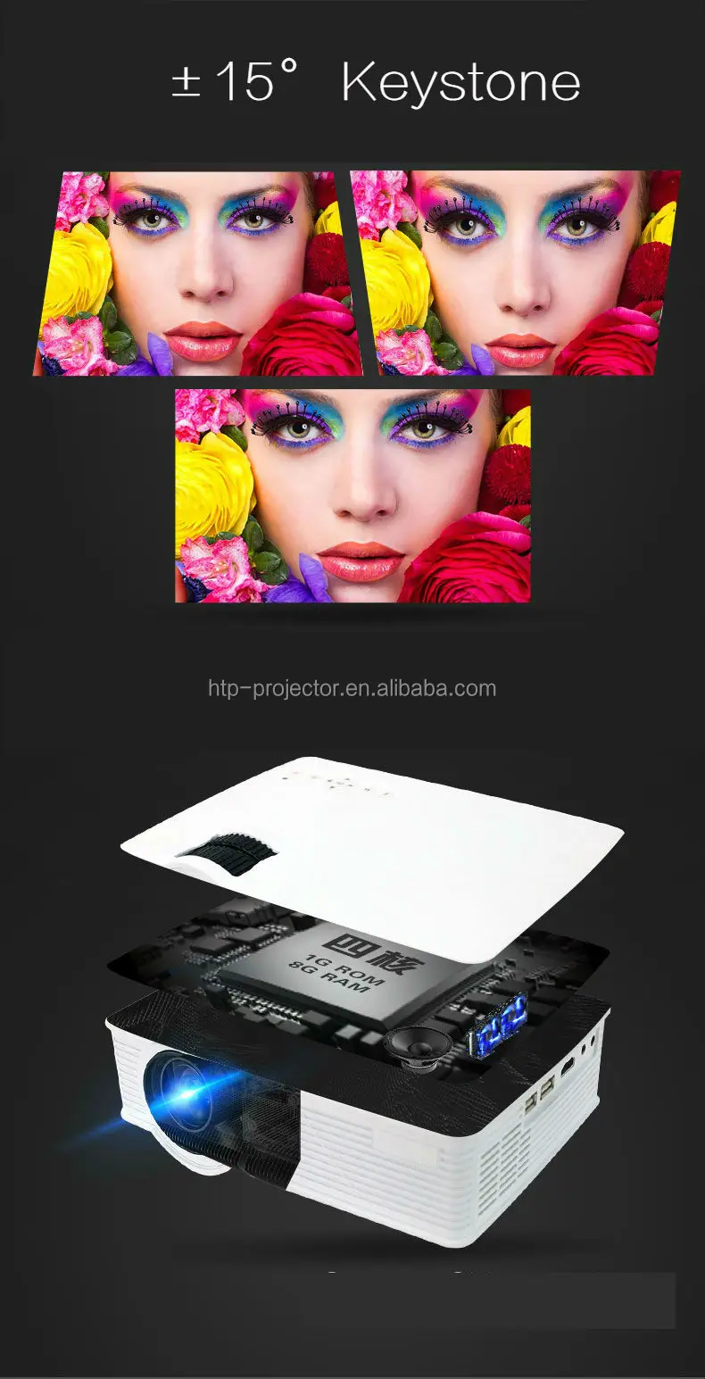 HTP Long Distance Ultra HD Projector - 720p, 1080p Support