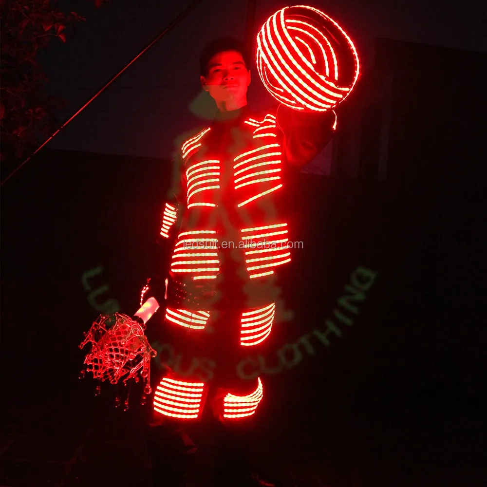 Ropa luminosa LED de alta calidad, traje iluminado con Robot para ...