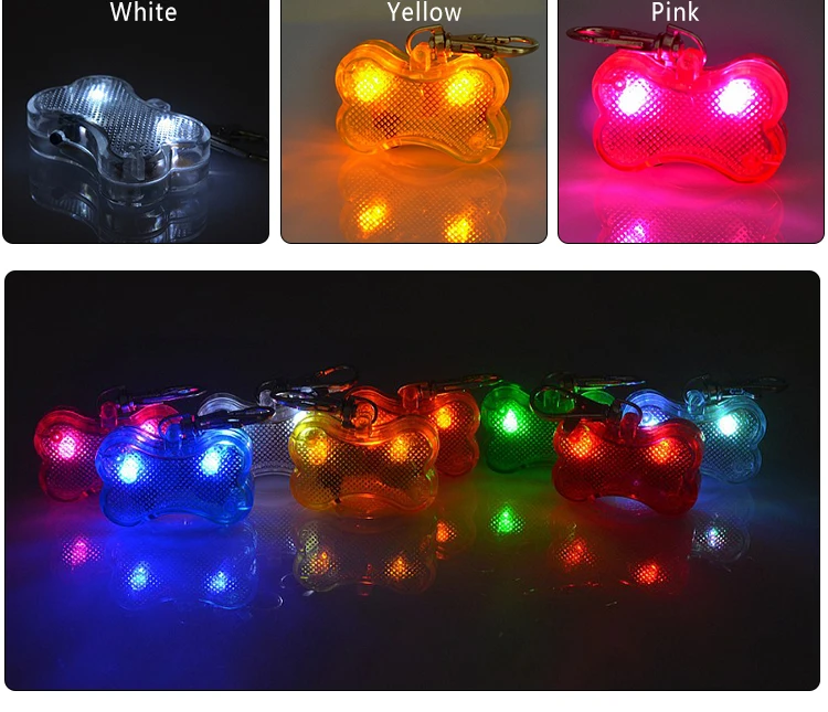 Bone LED Light ID Dog Tag - Safety & Style for Your Pet