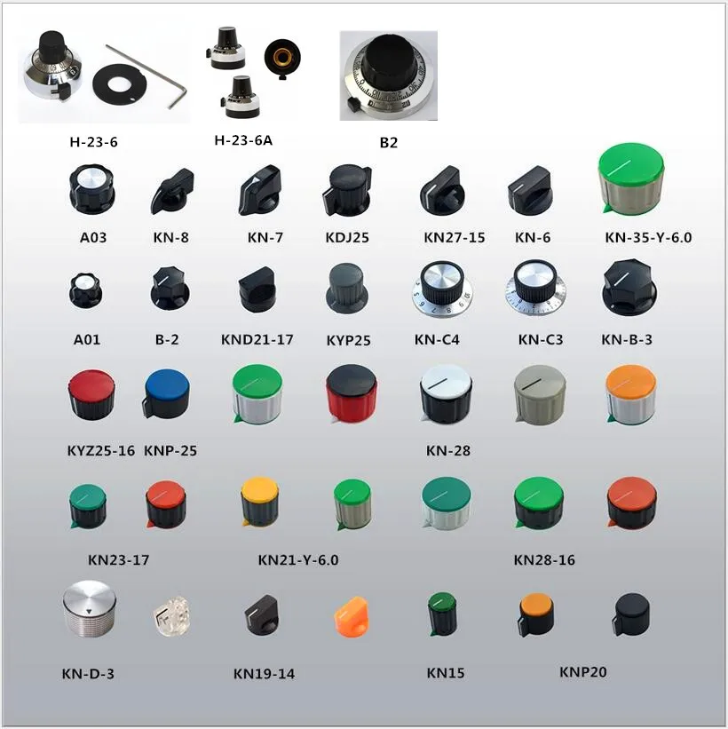 X8 6mm Splined Volume Control Knob - Plastic Potentiometer Knob