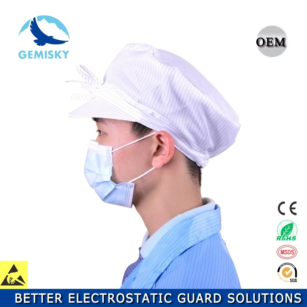Durable Elastic Cleanroom ESD Cap - Anti Static Hat