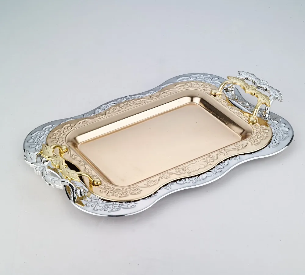 Hot Selling 3pcs Set Rectangle Metal Stainless Steel Silver Food ...