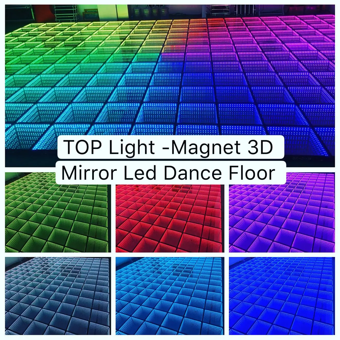 Outdoor Portable Illuminated Tempered Plexiglass Flooring 3d Mirror Led ...