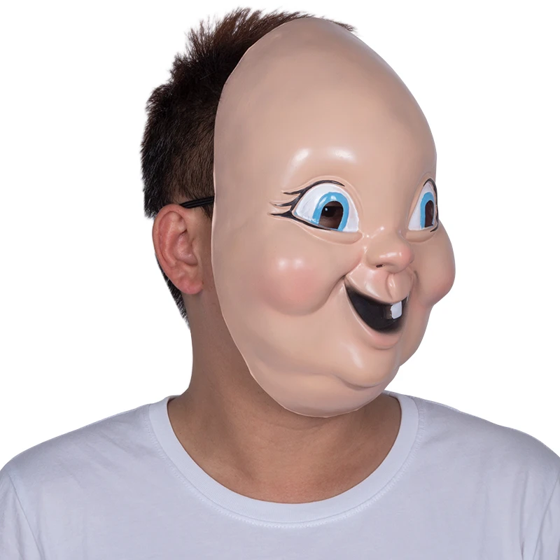 2018 New Happy Death Day Mask Scary Doll Head Plastic Mask Halloween ...