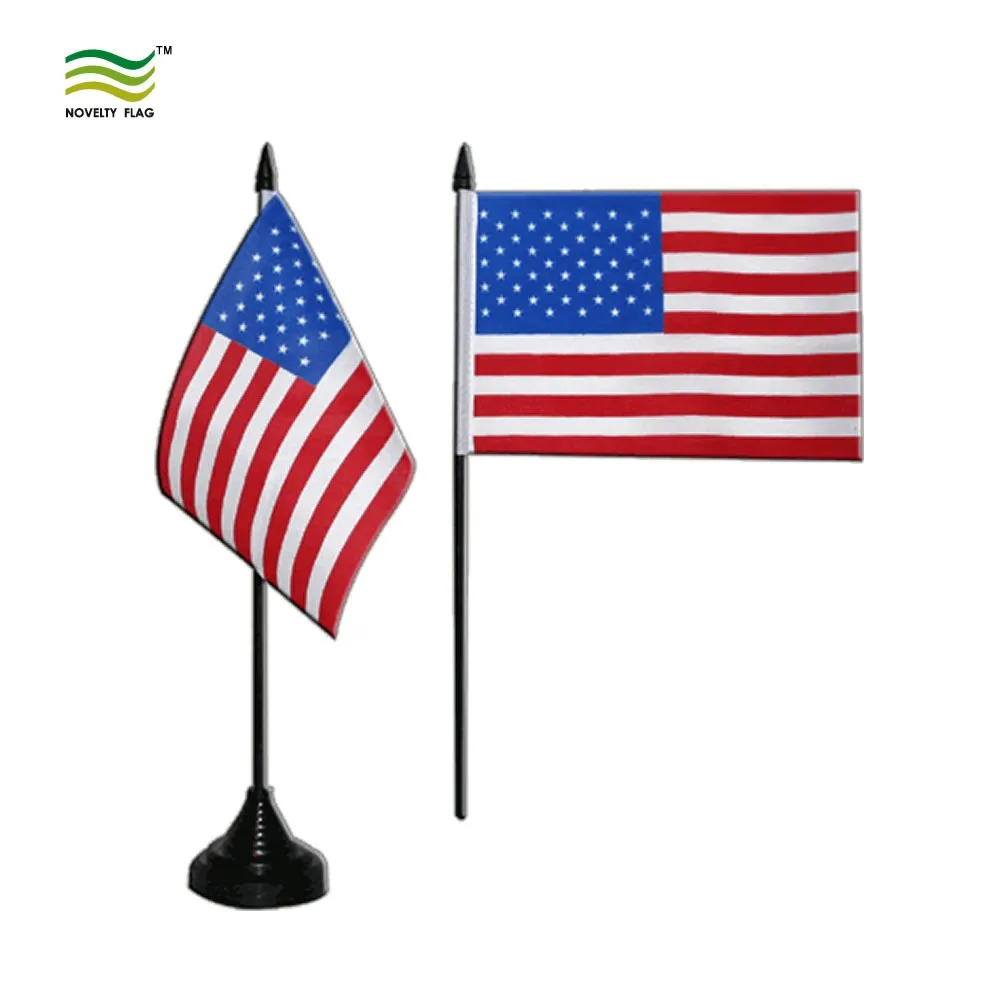 Custom Made Decorative Flags Desk National Table Flag With Plastic ...