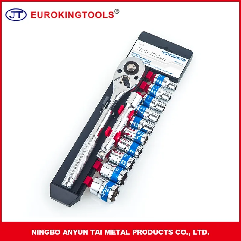 12 Pcs 10-24mm Socket Wrench Set With Plastic Rack Hand Tool Set ...