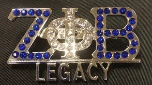 Zpb Zeta Phi Beta Rhinestone Diamond Life Pin Brooch Custom Logo Pin ...