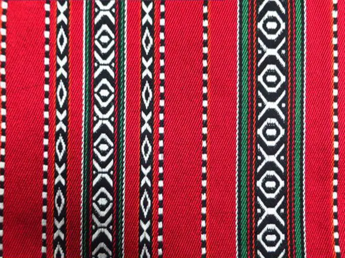 Red Ethnic Arabian Striped Jacquard Sadu Fabrics For The Home Textiles ...