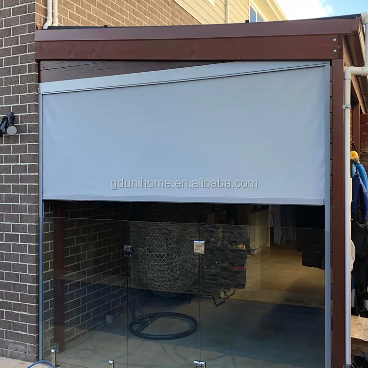 Electric Windproof Outdoor Zip Rail Roller Blinds - Buy Outdoor ...