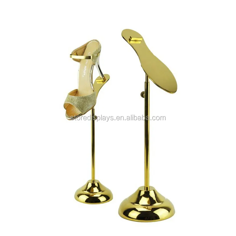 Polished Gold Shoe Store Display Racks,Retail Shoe Display Rack Stand ...