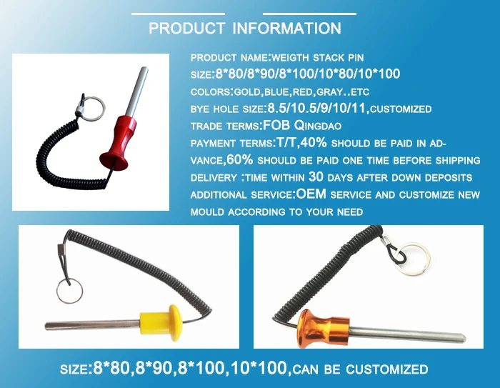 Steel Gym Equipment Weight Stack Pin - Customized Size