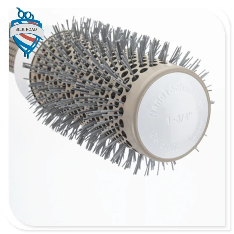 Ceramic & Nylon Round Hair Brush Quiff Roller Comb For Diy Hairstyle ...