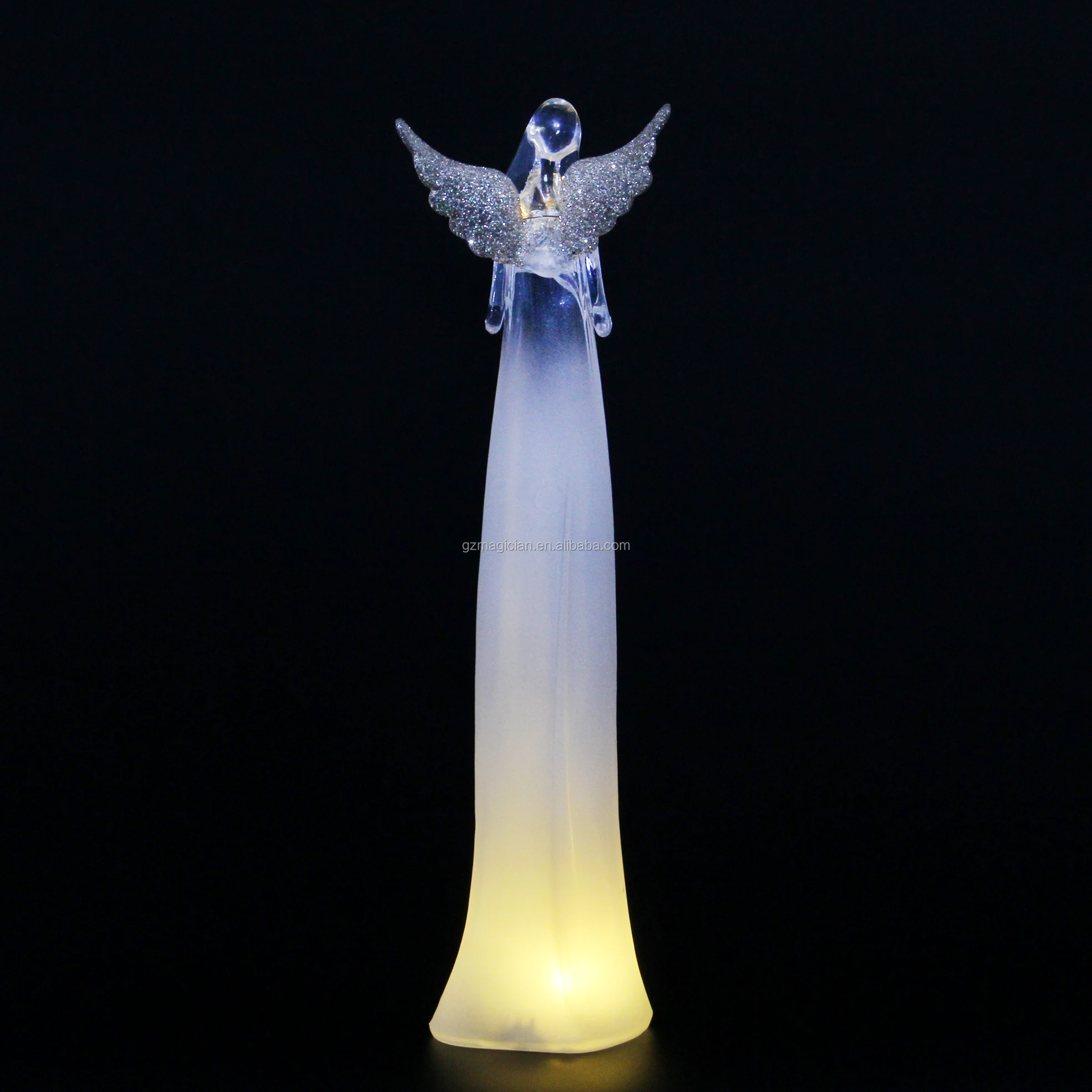 Wholesale color changing glass fiber optic angel figurines with led for ...