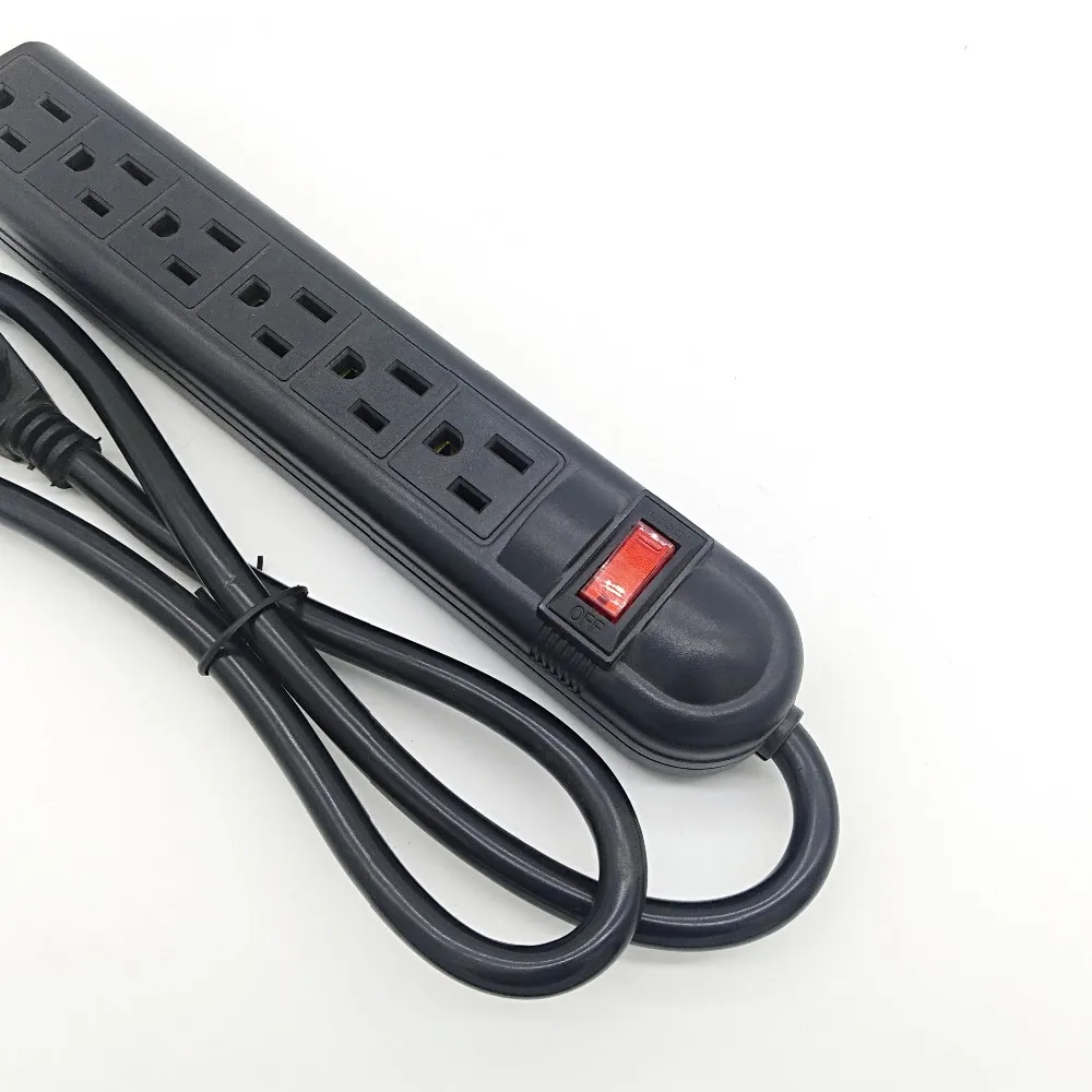 Colorful America Power Board With Switch With 3 Feet Cable 6 Outlet Us ...
