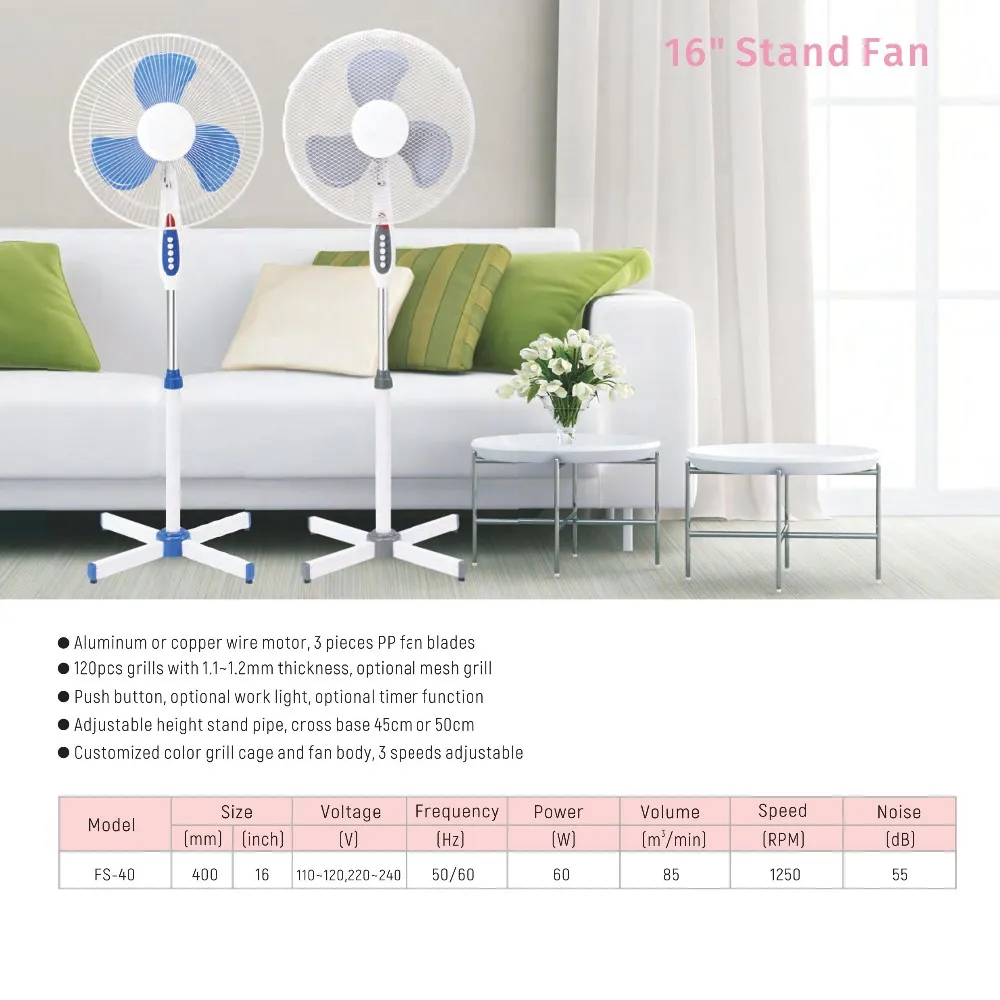 16 Inch Home Application Electric Fan With Oscillation - Buy 16 Inch ...