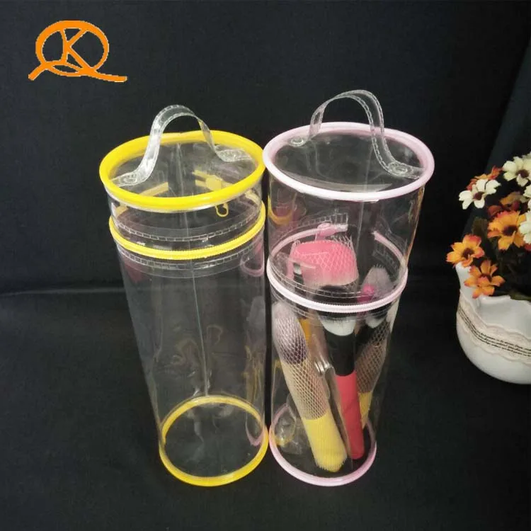 Wholesale Round Shape Pvc Cylinder Bag With Zipper And Handle For Gift ...