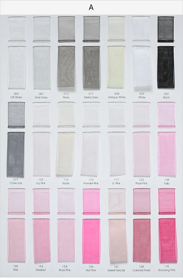 Yama Organza Ribbon 84 Colors Chart Catalogue - Buy Organza Ribbon ...